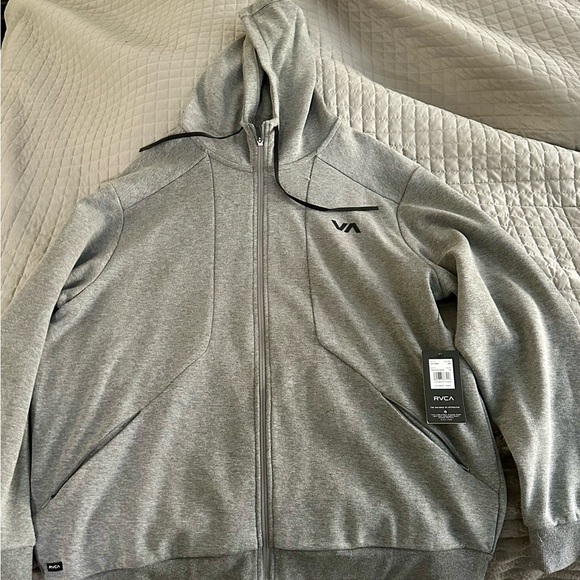 RVCA | Sweaters | Rvca Charcoal Tech Fleece Hoodie | Poshmark